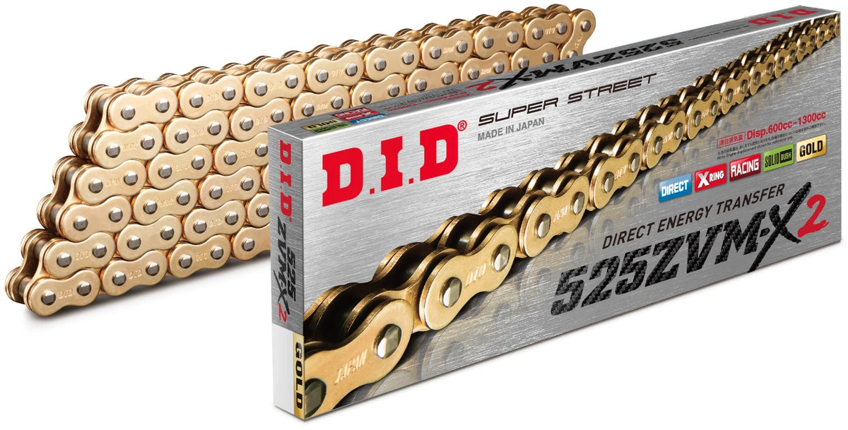 DID Motorcycle Chain 525ZVM-X2 Gold – MyBikeBits