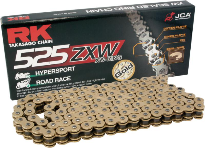 RK 525ZXW XW-Ring Motorcycle Chain Gold – MyBikeBits